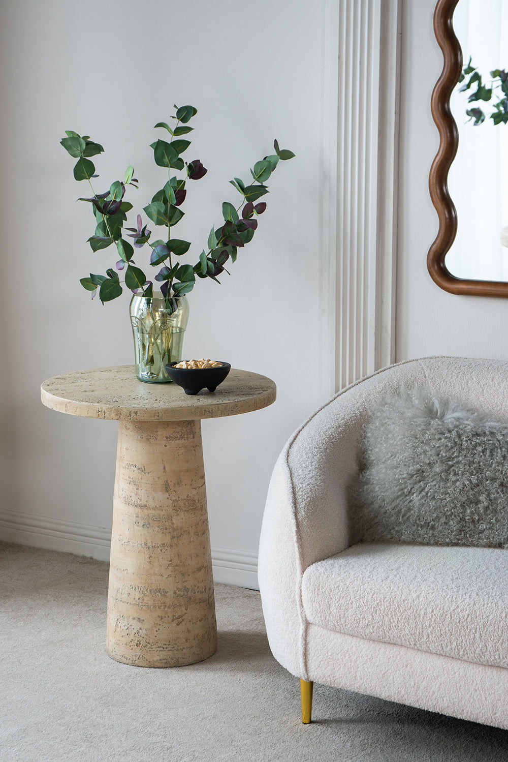 Logan Cement Round Side Table | Modern Home Furniture by Meen Tribe