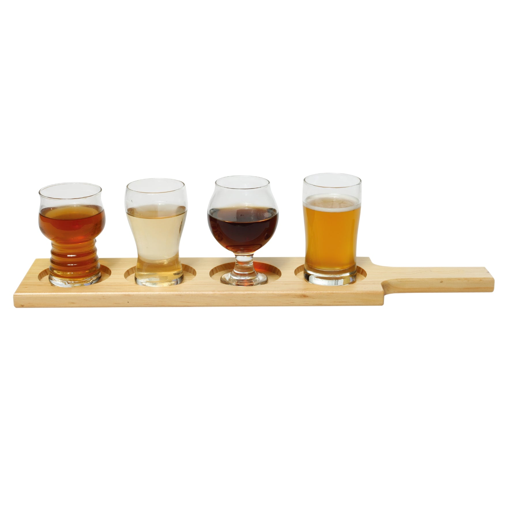 Beer Flight Set with 4 Glasses – Wooden Paddle I Meen Tribe